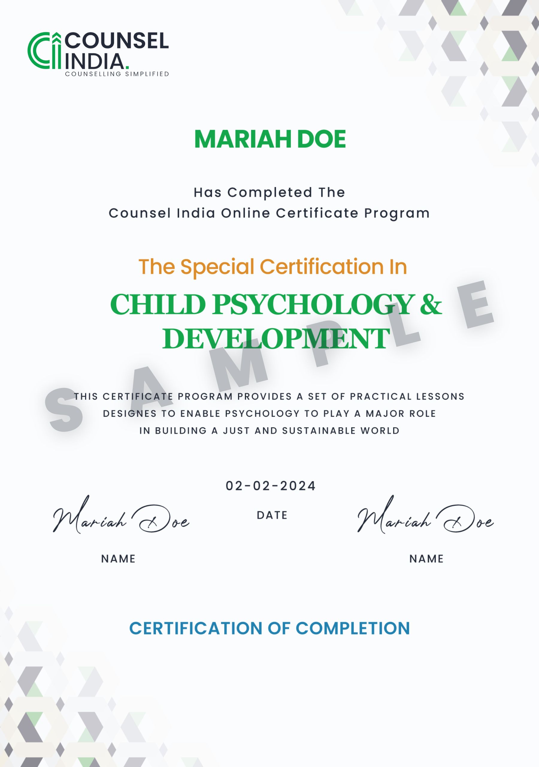 Certificate in Child Psychology Program | Enroll Today